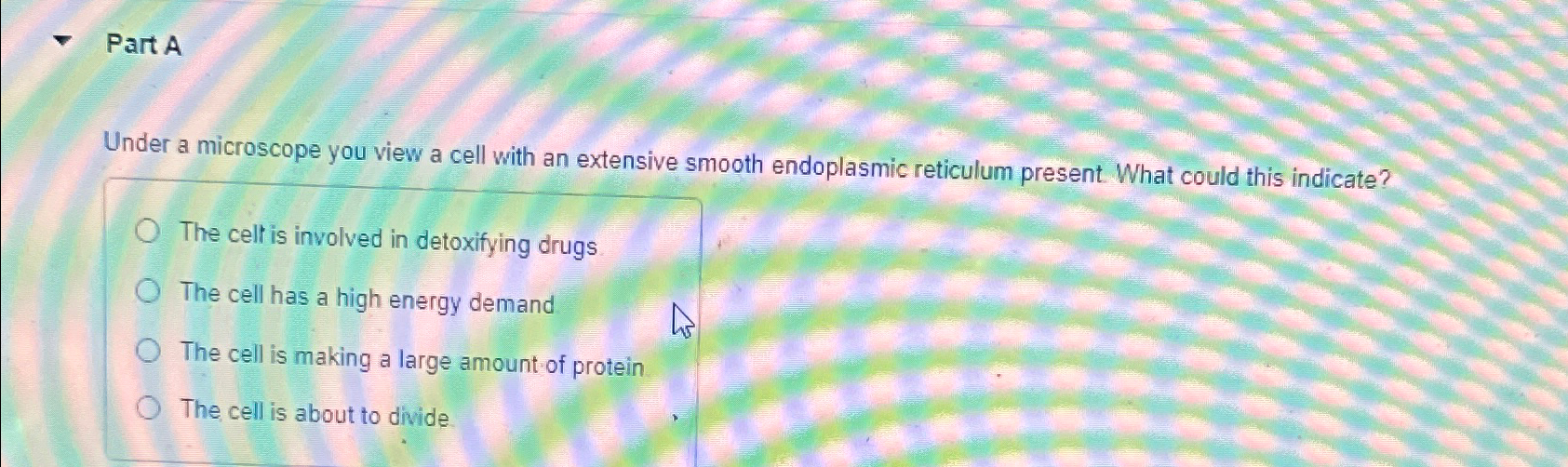 Solved Part AUnder a microscope you view a cell with an | Chegg.com
