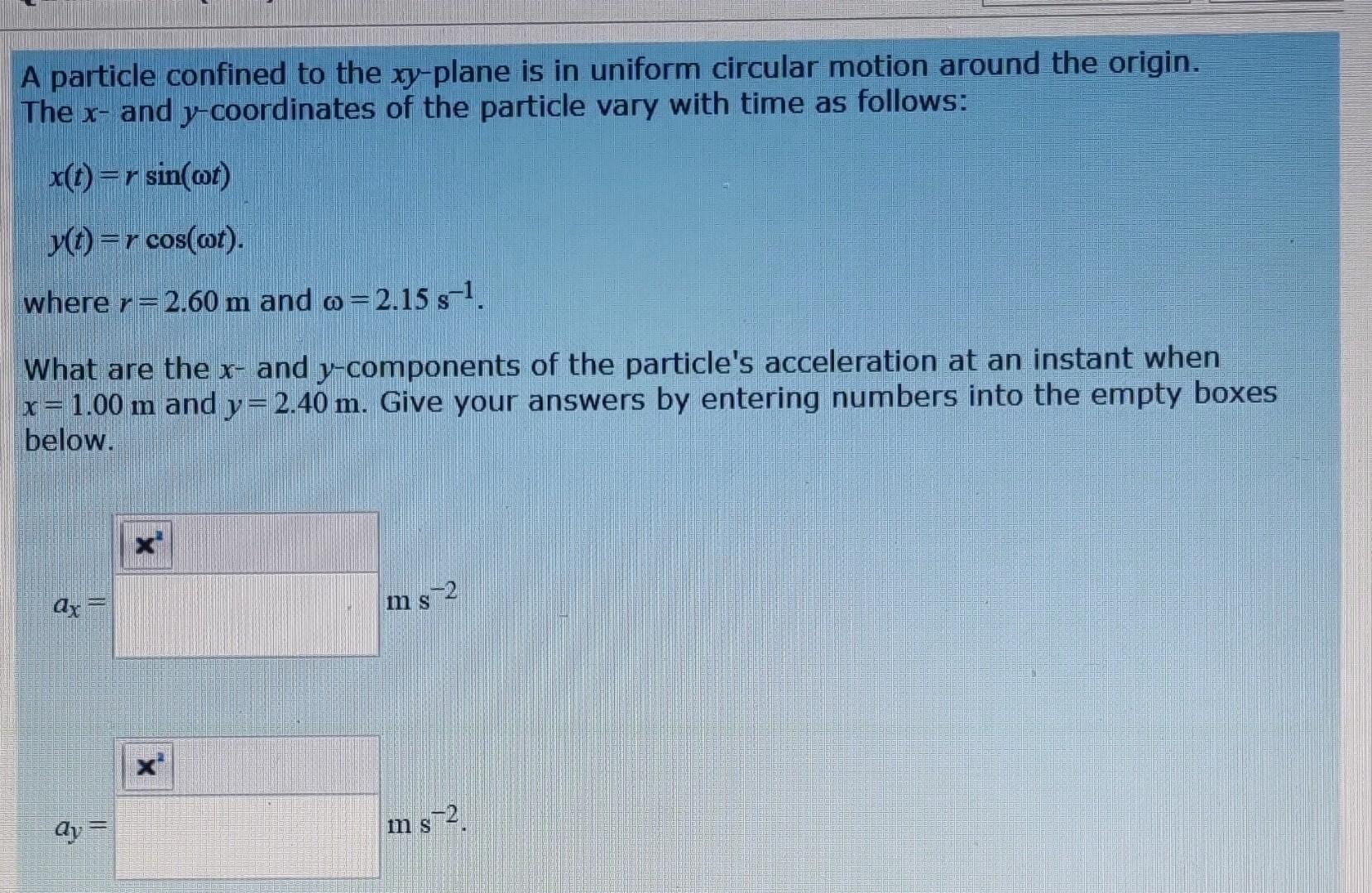 Solved A particle confined to the xy-plane is in uniform | Chegg.com