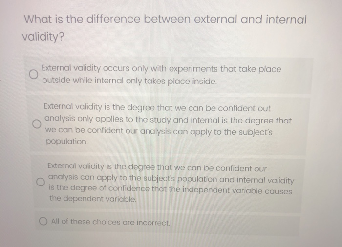 Solved What is the difference between external and internal | Chegg.com