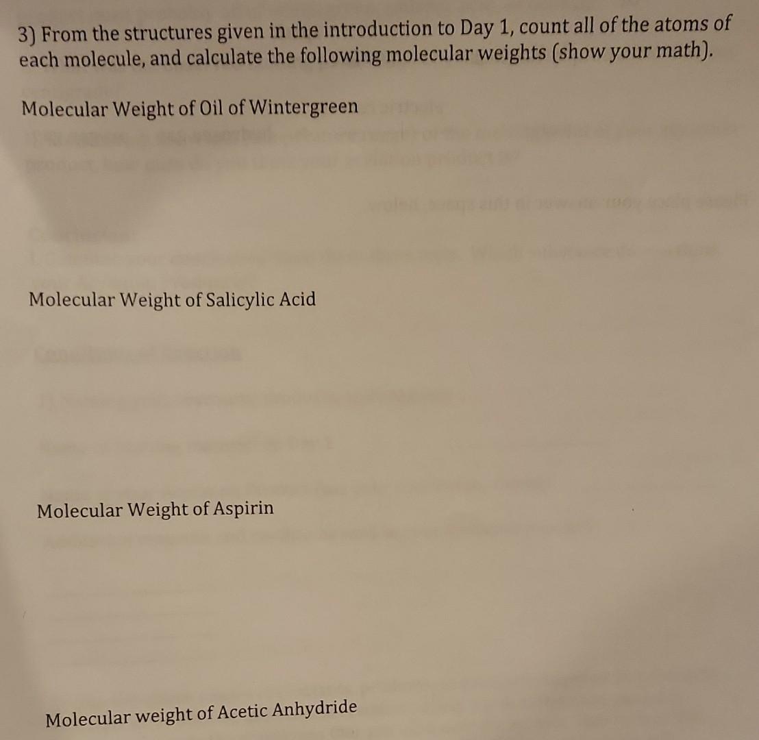 Solved 5) Hydrolysis of Aspirin to Salicylic Acid and Acetic | Chegg.com