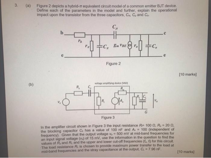 3. (a) Figure 2 depicts a hybrid-T equivalent circuit | Chegg.com