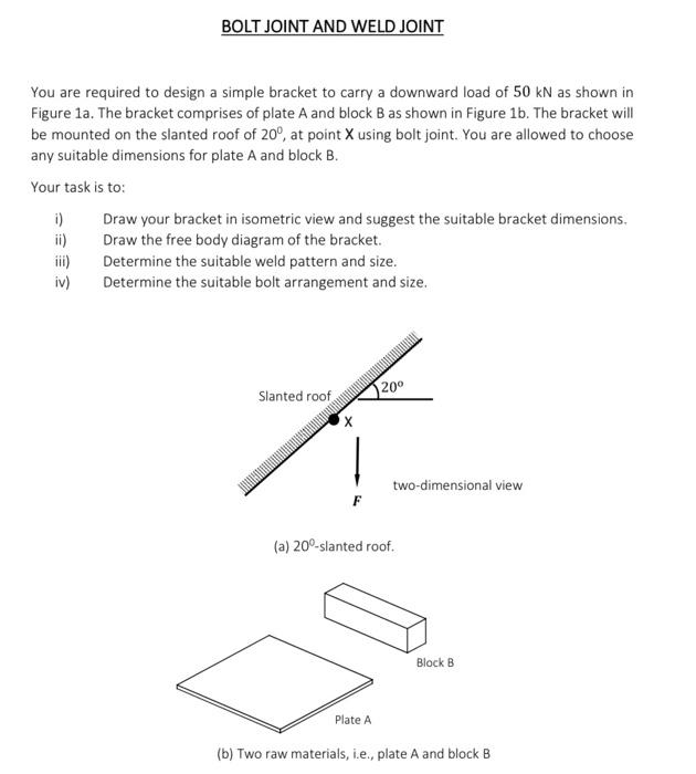 Solved You are required to design a simple bracket to carry | Chegg.com