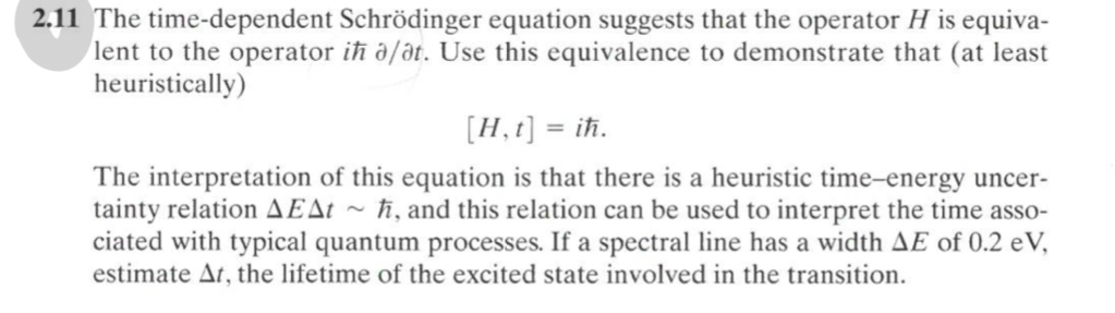 Solved 2 11 ﻿the Time Dependent Schrödinger Equation