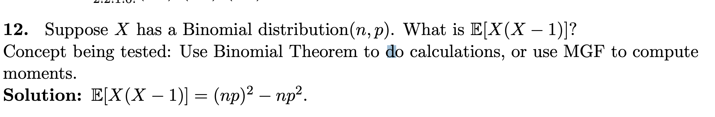 Solved Suppose x ﻿has a Binomial distribution (n,p). ﻿What | Chegg.com