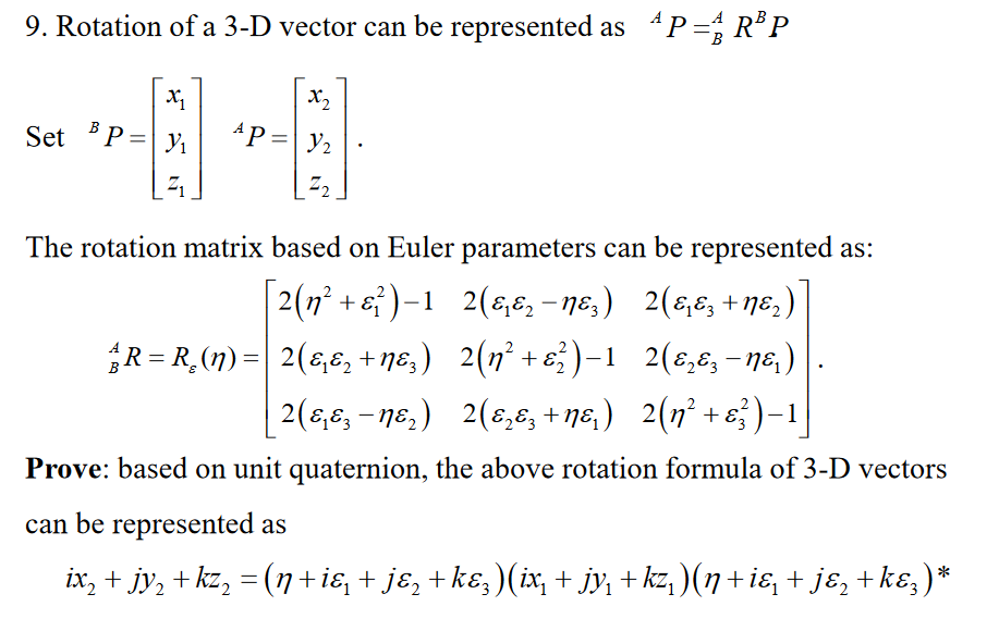Rotation of a 3-D vector can be represented as | Chegg.com