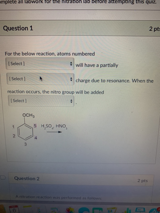 Solved mplete all labwork for the nitration lab before | Chegg.com