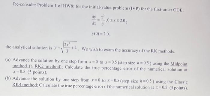 Solved Re-consider Problem 1 of HW8: for the | Chegg.com