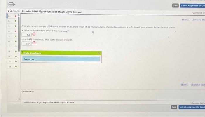 Solved O A simple random sample of 30 items resulted in a | Chegg.com