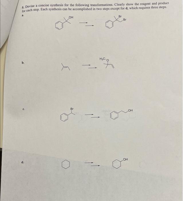 Solved 5. Devise a concise synthesis for the following | Chegg.com