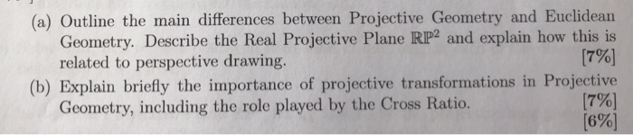 Solved (a) Outline the main differences between Projective | Chegg.com