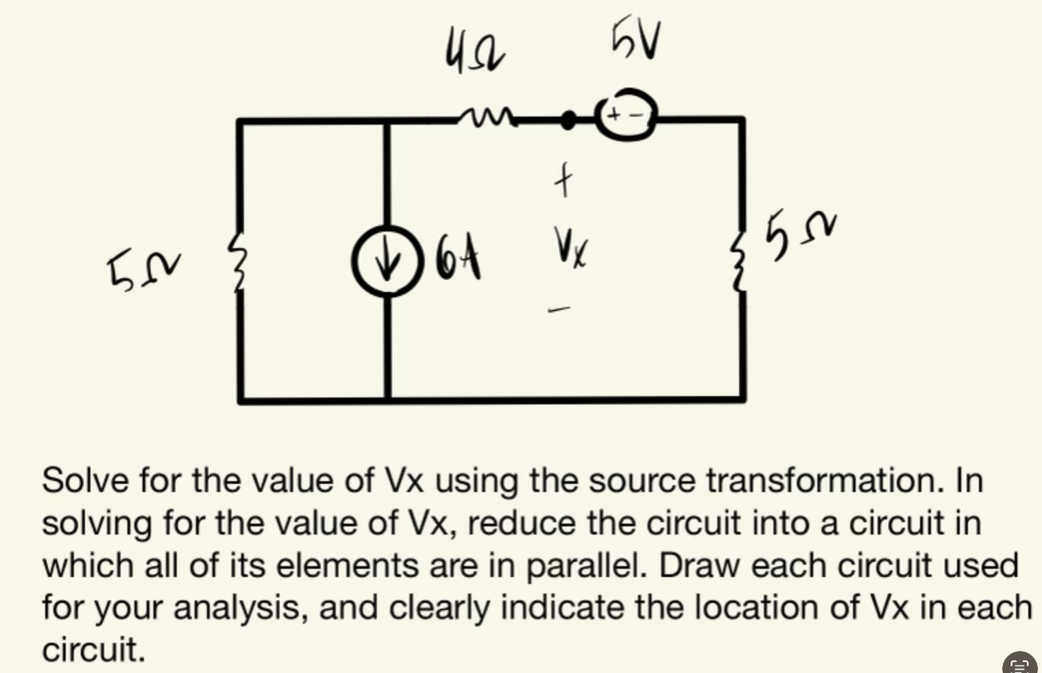 Solved Solve for the value of Vx ﻿using the source | Chegg.com