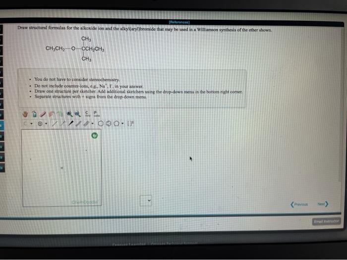 Solved References) Draw structural formulas for the alkoxide | Chegg.com