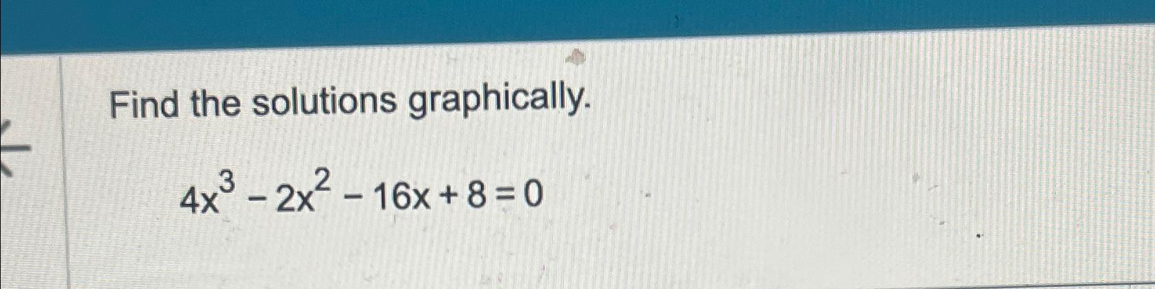 Solved Find the solutions graphically.4x3-2x2-16x+8=0 | Chegg.com