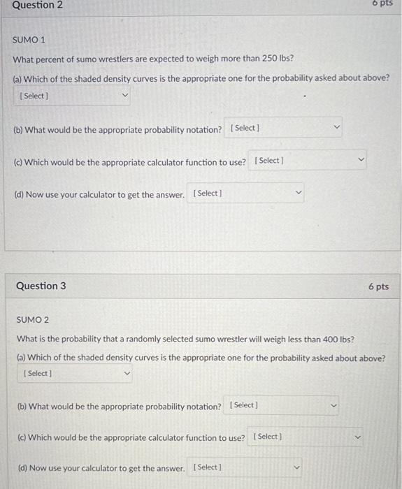 Solved Use the information below to answer the SUMO | Chegg.com