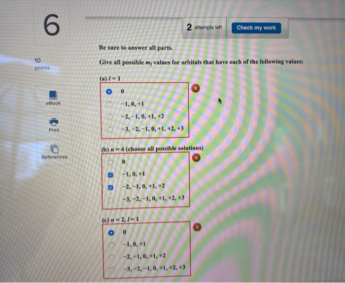 Solved 2 9 attempts lett Check my work Be sure to answer all | Chegg.com
