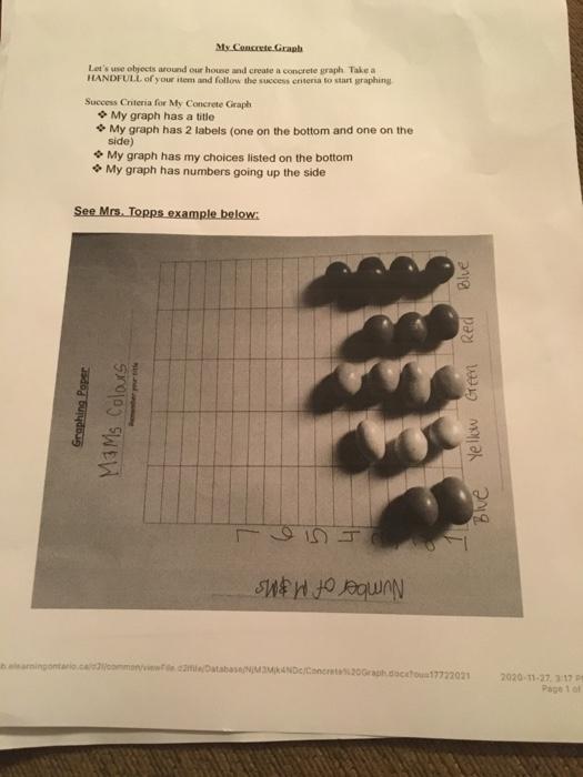 Solved My Concrete Graph Let's use objects around our house | Chegg.com