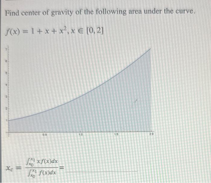 Solved Find center of gravity of the following area under | Chegg.com