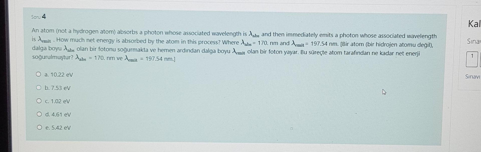 Solved This is a modern physics question. Half the problem | Chegg.com