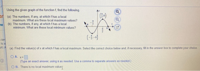 Solved Using the given graph of the function f, find the | Chegg.com
