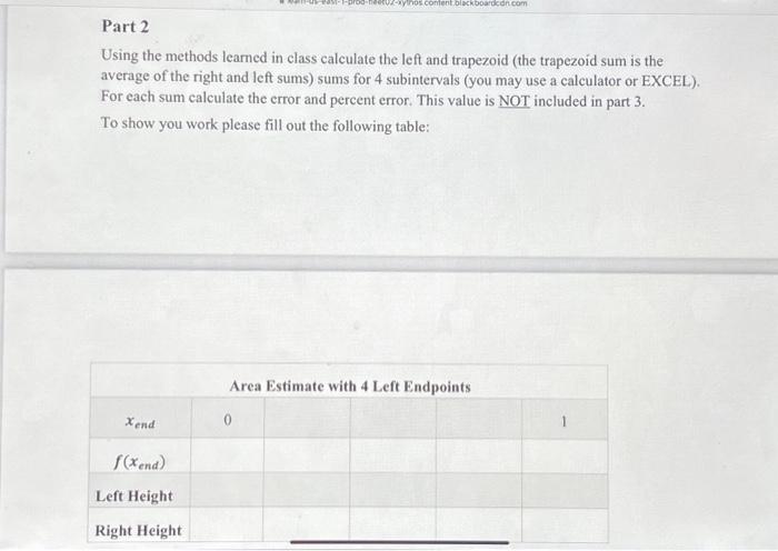 Part 2 Using the methods learned in class calculate | Chegg.com