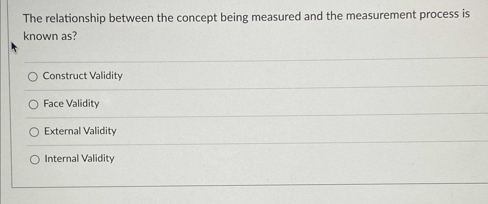 Solved The relationship between the concept being measured | Chegg.com