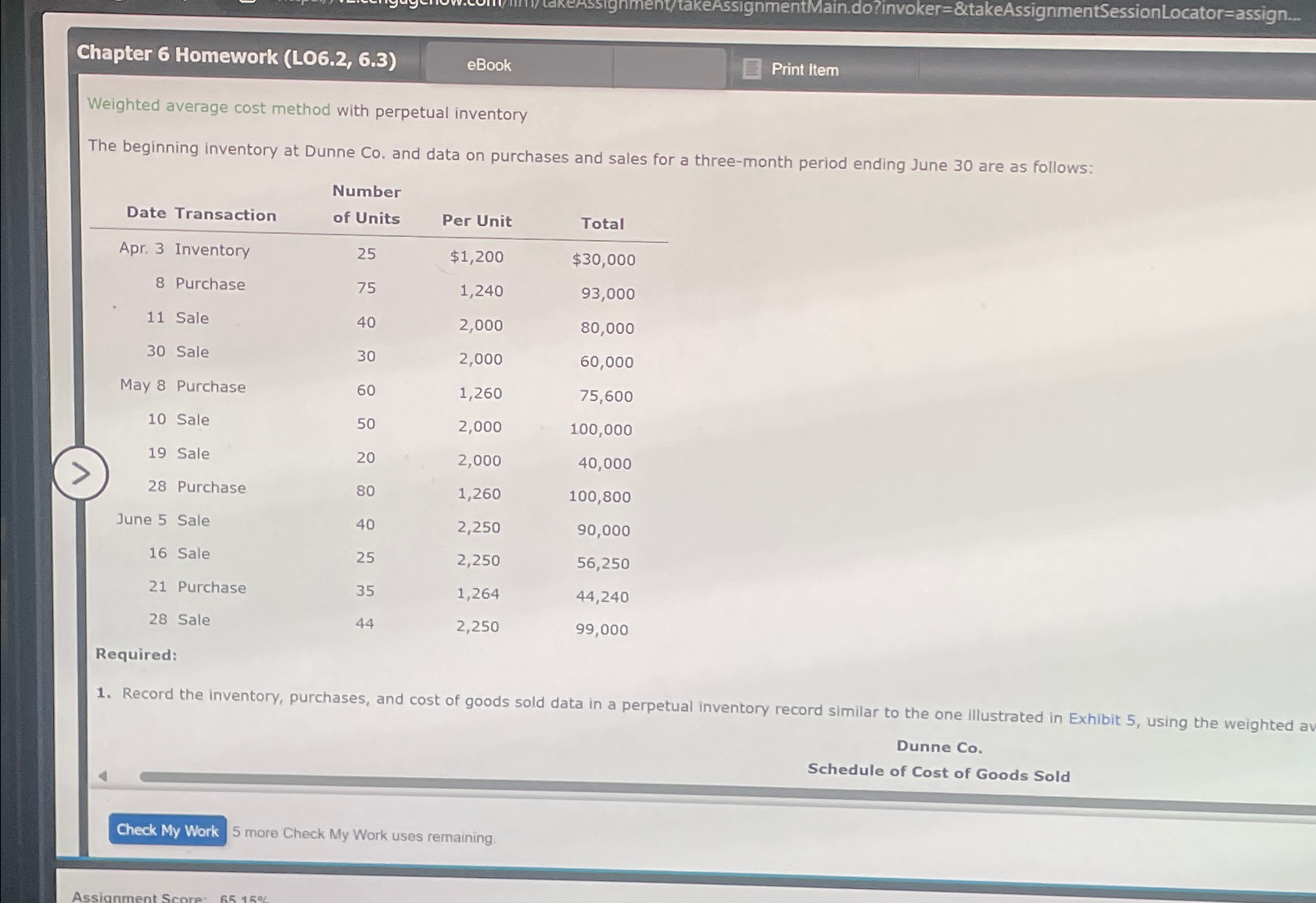 Solved Chapter 6 ﻿Homework (L06.2, 6.3)eBookPrint | Chegg.com