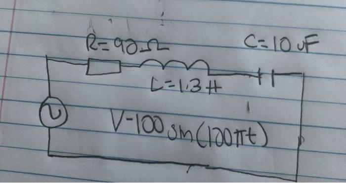 Solved Find The Rms Value Of Voltage Drop Across Inductor In