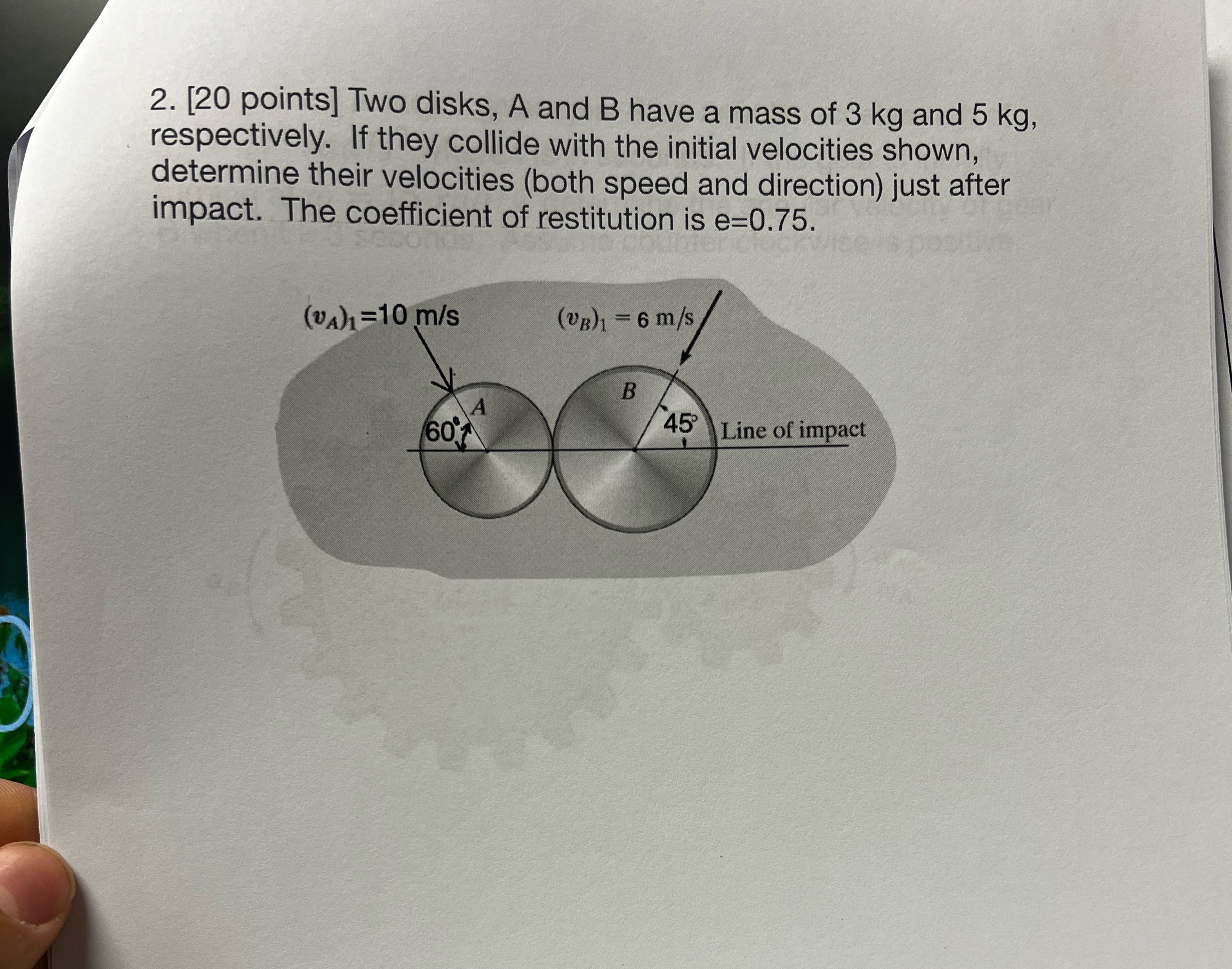 Solved [20 ﻿points] ﻿Two disks, A and B ﻿have a mass of 3kg | Chegg.com