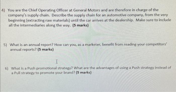 Solved You are the Chief Operating Officer at General Motors | Chegg.com