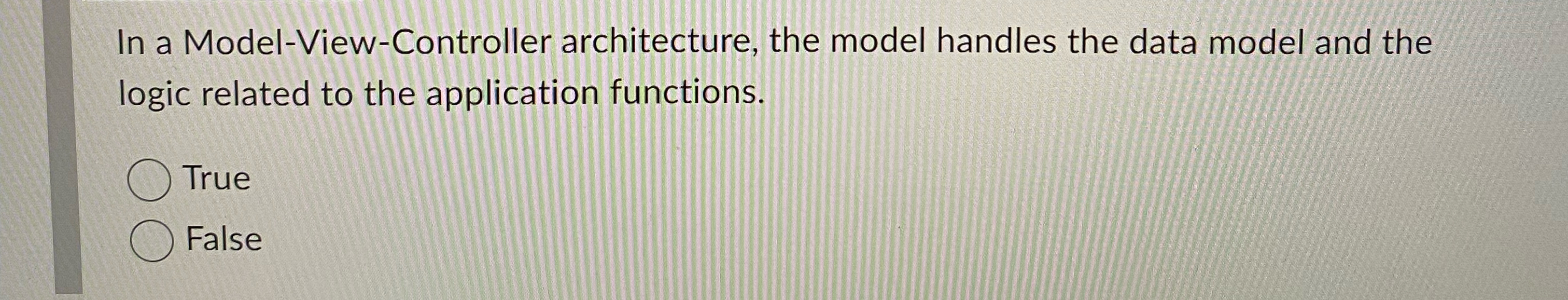 Solved In A Model View Controller Architecture The Model