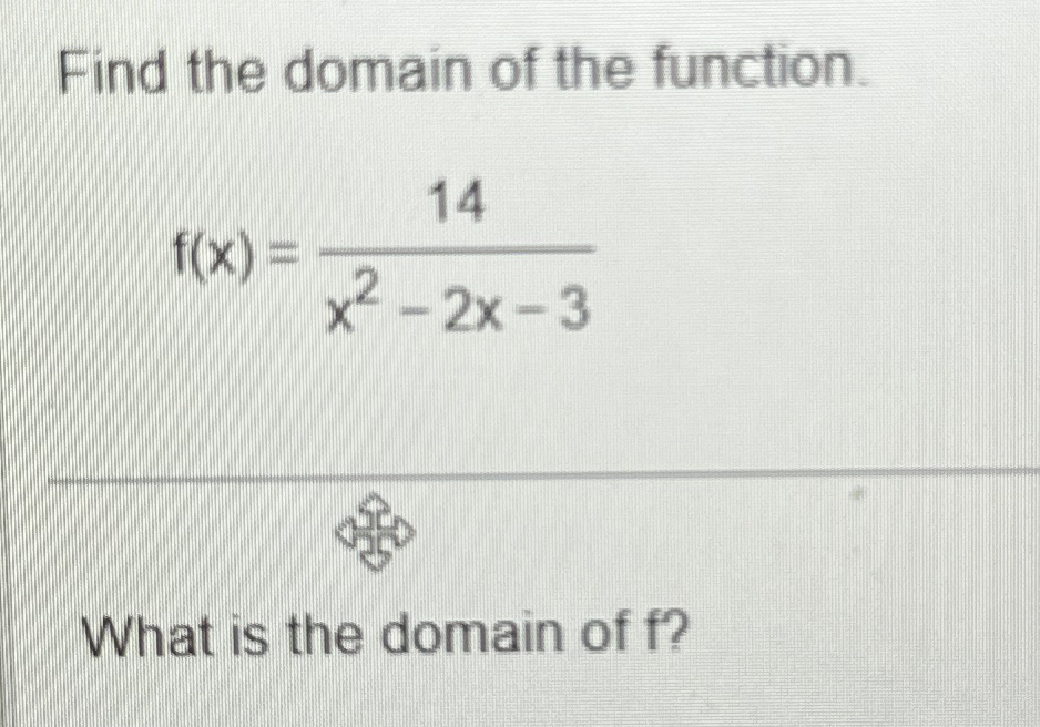 Solved Find The Domain Of The Function F X 14x2 2x 3what Is