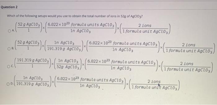 Solved Question 2 Which of the following setups would you | Chegg.com