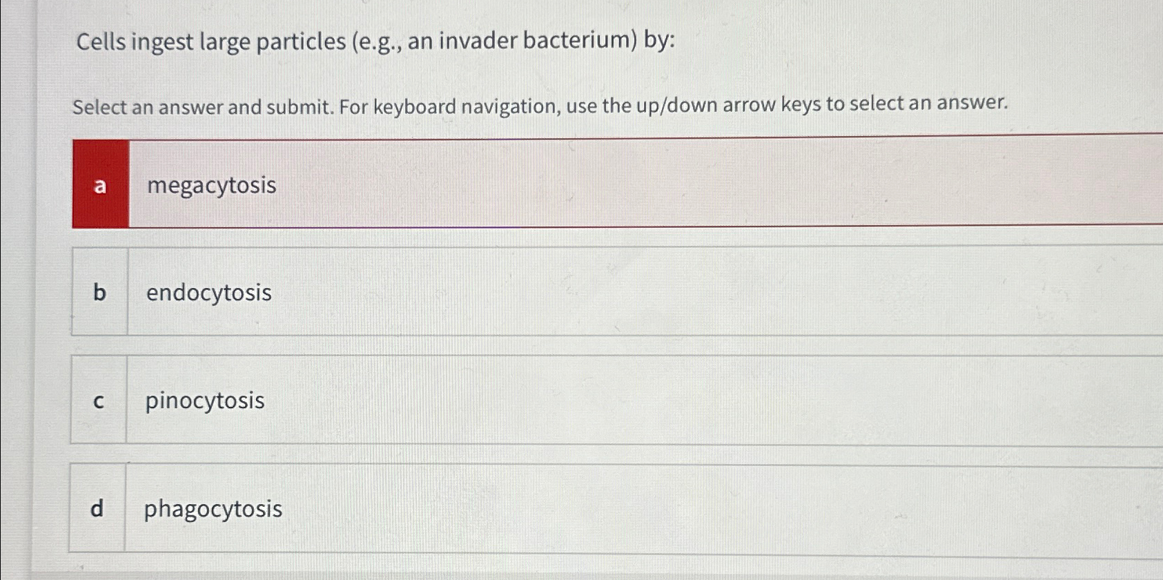 Solved Cells ingest large particles (e.g., ﻿an invader | Chegg.com