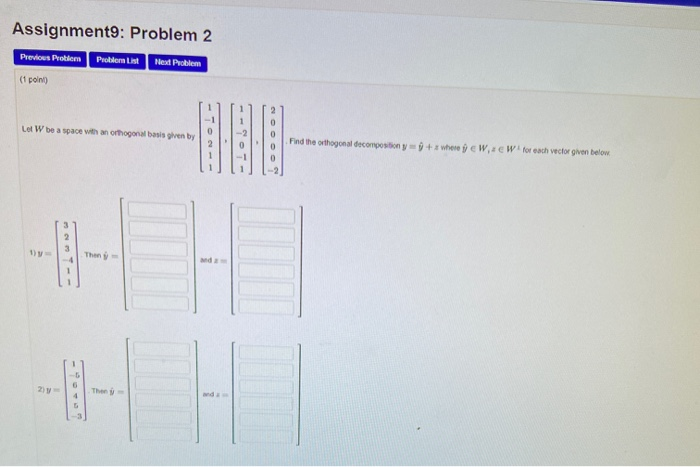 Solved Assignment9: Problem 2 Previous Problem Problem List | Chegg.com