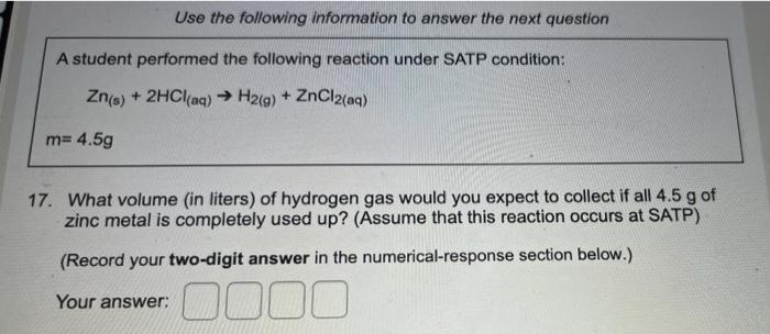 Solved Use the following information to answer the next | Chegg.com