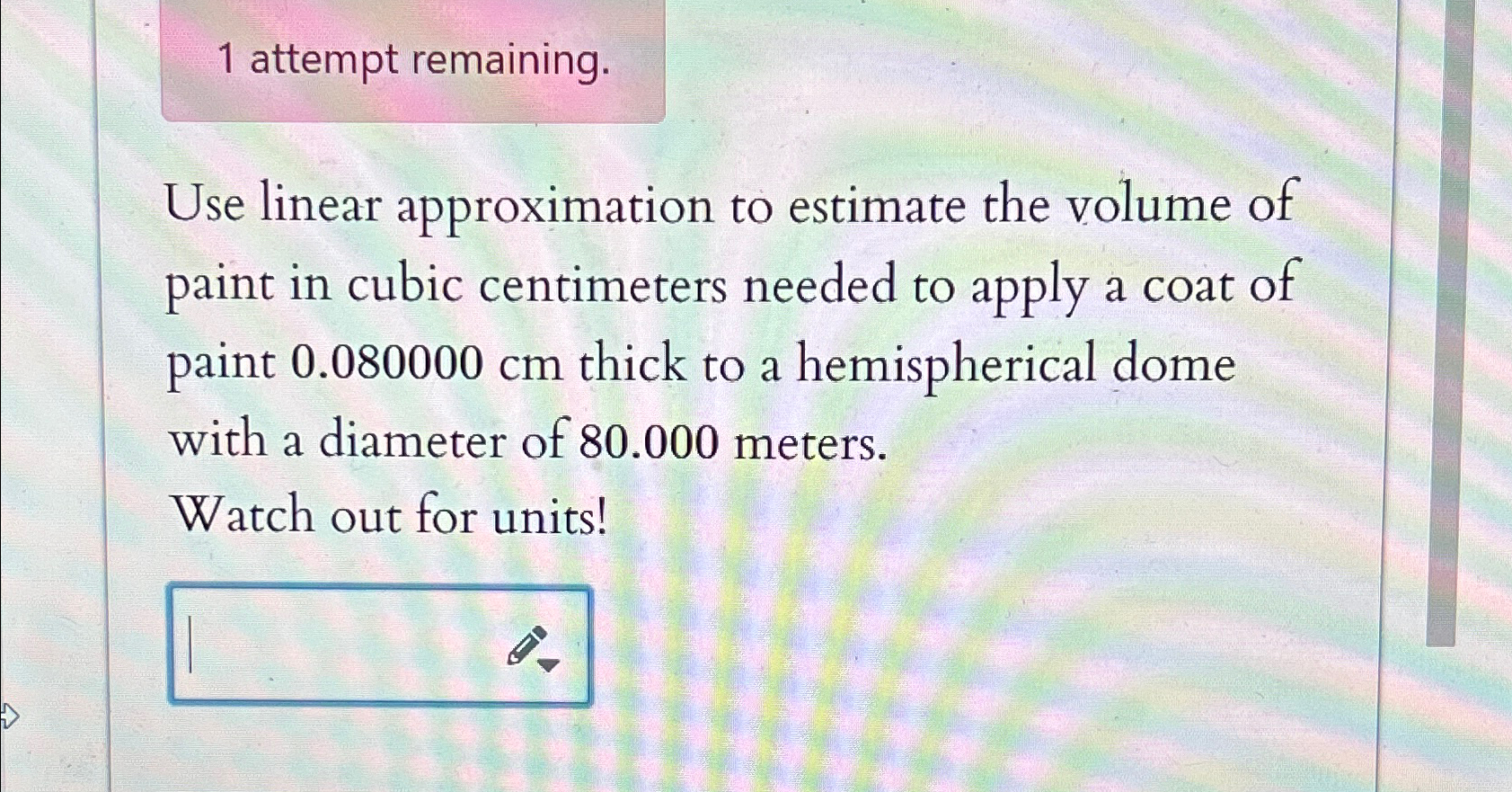 1 ﻿attempt remaining.Use linear approximation to | Chegg.com