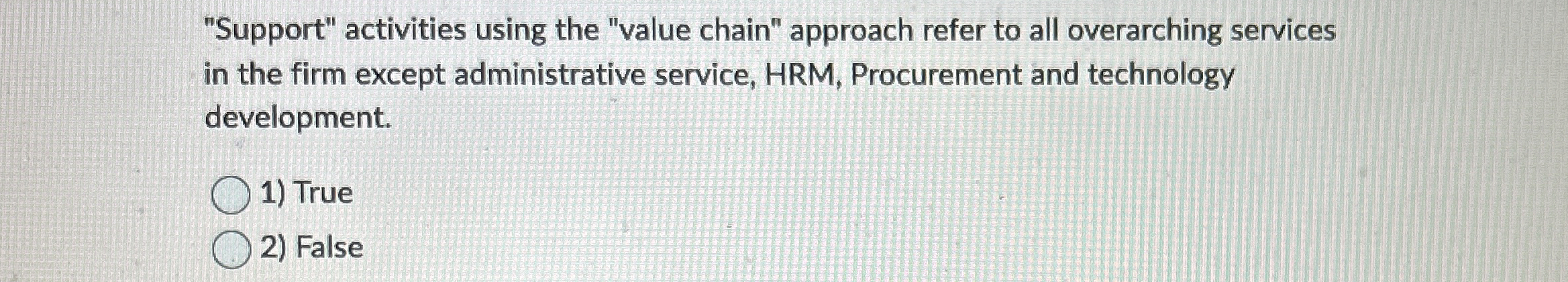 Solved "Support" activities using the "value chain" approach | Chegg.com