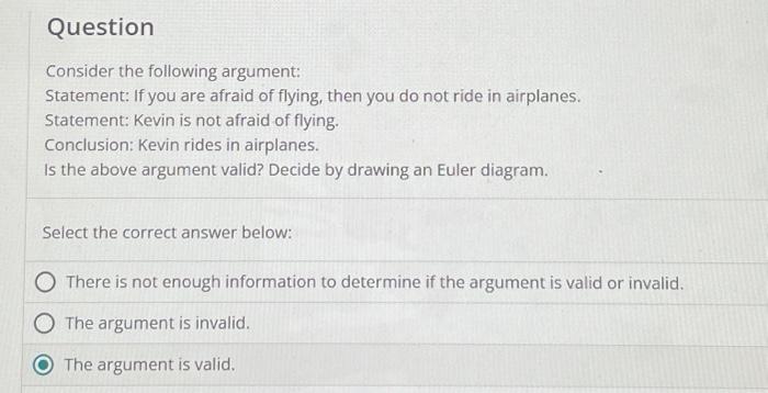 Solved Question Consider the following argument: Statement: | Chegg.com