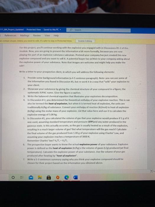 111_MA_Project_Updated - Protected ViewSaved to this | Chegg.com