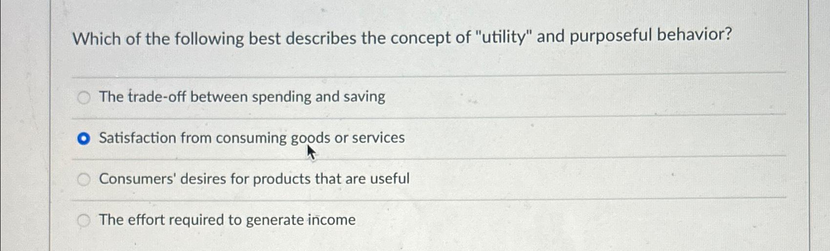 Solved Which of the following best describes the concept of | Chegg.com