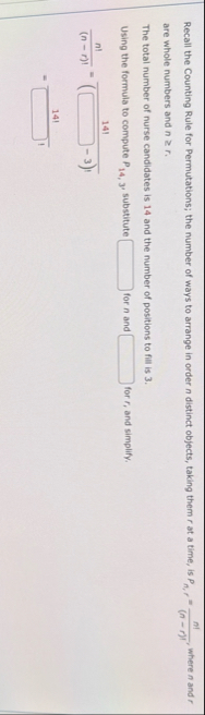 Solved Recall the Counting Rule for Permutations; the number | Chegg.com