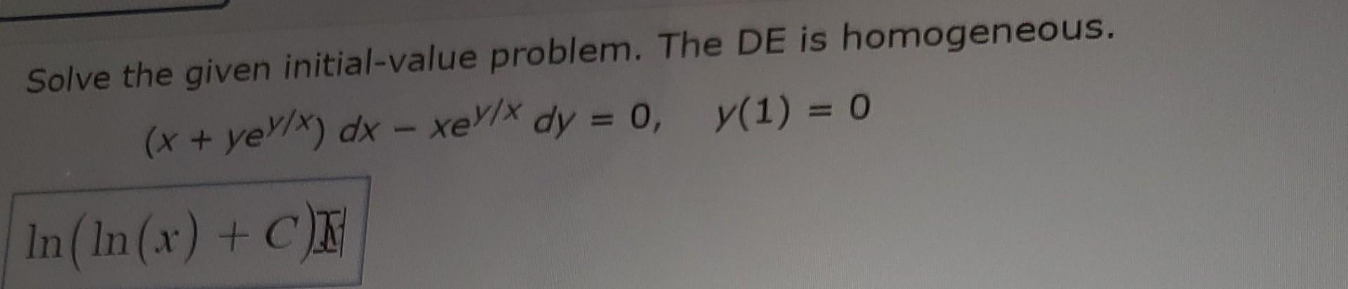 Solved Solve the given initial-value problem. The DE is | Chegg.com