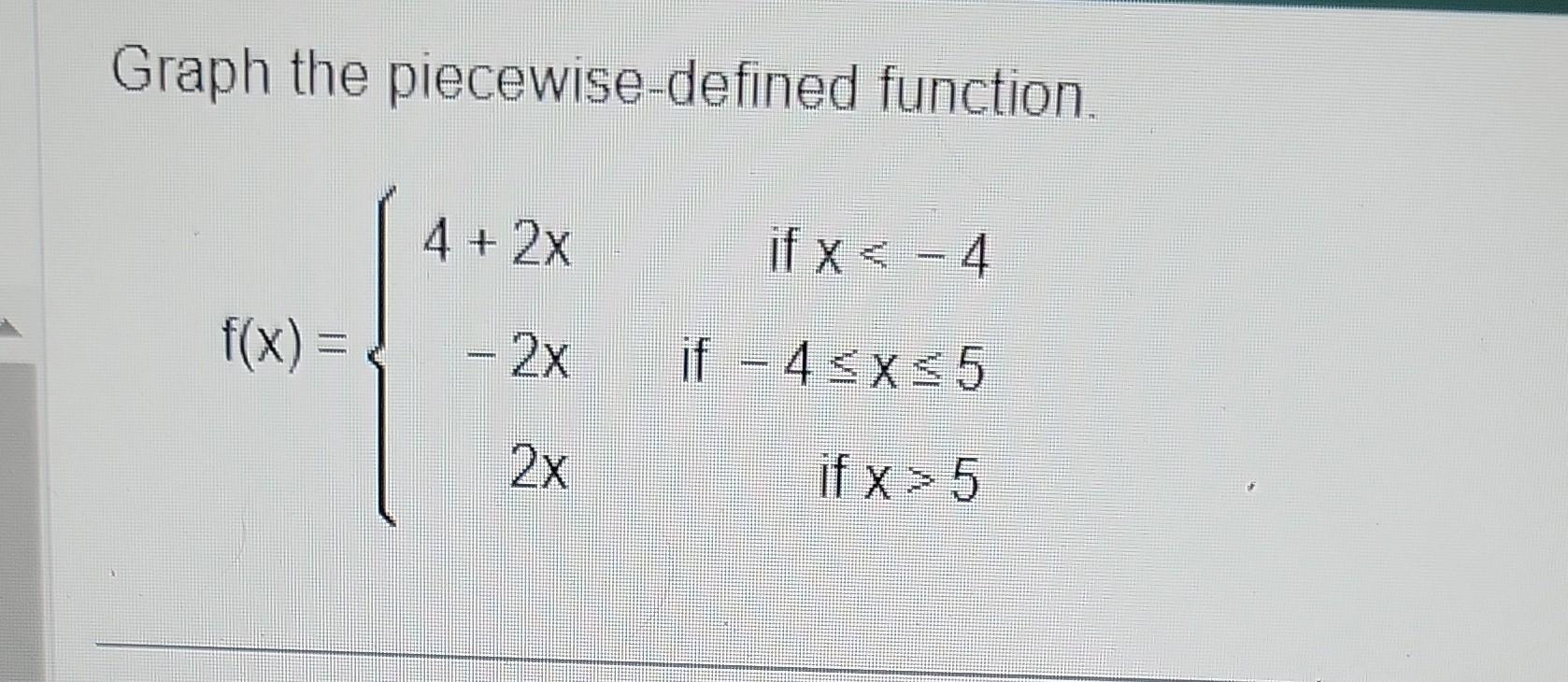Solved Graph the piecewise-defined function. | Chegg.com