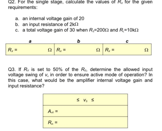Solved ID1: ID2: Q1. Design the biasing circuit of a single | Chegg.com