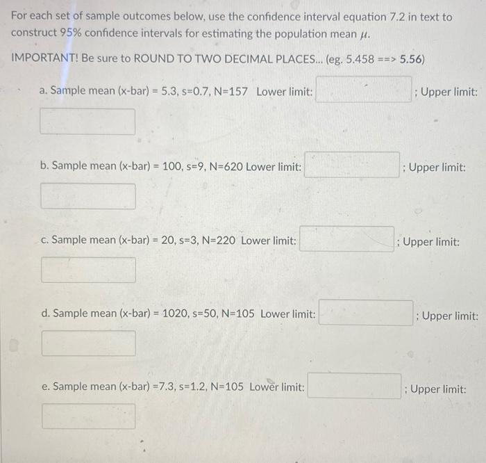 Solved For each set of sample outcomes below, use the | Chegg.com