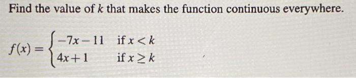Solved Find the value of k that makes the function | Chegg.com