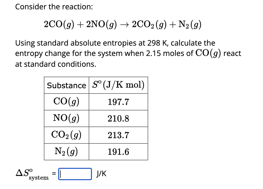 Solved Consider the reaction:2NO(g)+O2(g)→2NO2(g)Using | Chegg.com