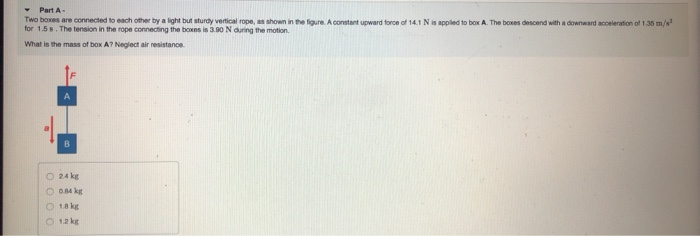 Solved Part A Two boxes are connected to each other by a | Chegg.com