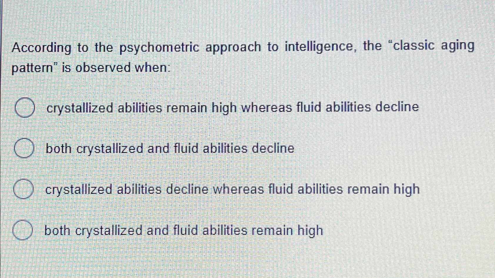 Solved According to the psychometric approach to | Chegg.com