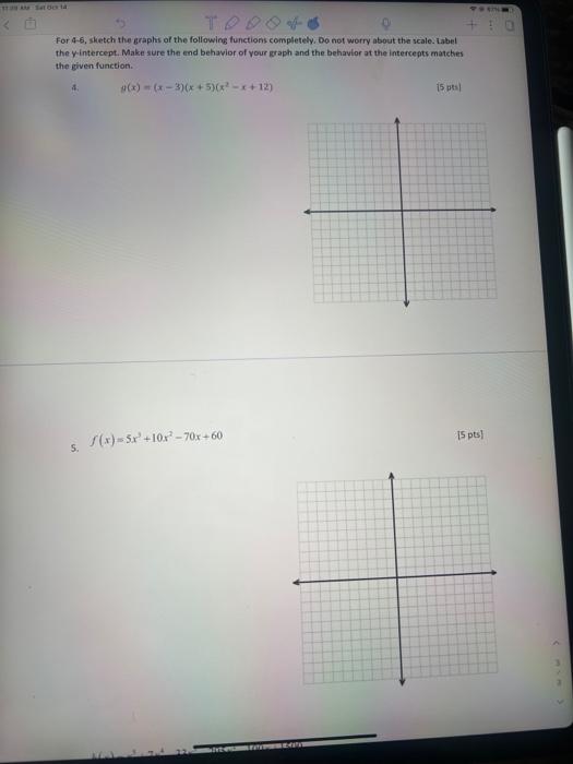 Solved For 4-6, shetch the graphs of the following functions | Chegg.com